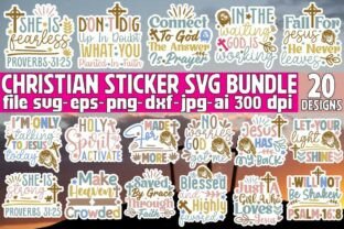 Christian Sticker SVG Bundle Graphic by SimaCrafts · Creative Fabrica