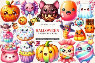 Kawaii Halloween Candy Stickers Clipart Graphic by Breezy.Lane ...