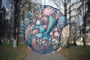 Whimsical Mermaid Sea Shell Wind Spinner Graphic by RICH CREATION ...