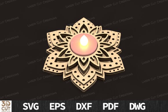 Layered Mandala Candle Holder SVG · Creative Fabrica