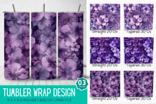 Purple Flowers Sublimation Tumbler Graphic by Digital_Art12 · Creative ...