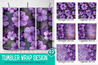 Purple Flowers Sublimation Tumbler Graphic by Digital_Art12 · Creative ...