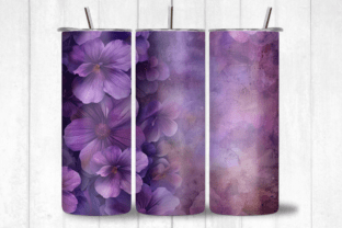 Purple Flowers Sublimation Tumbler Graphic by Digital_Art12 · Creative ...