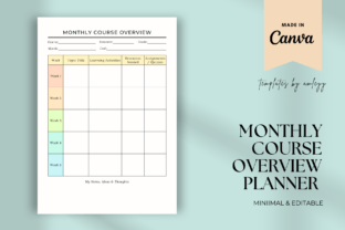 Editable Monthly Course Overview Planner Graphic by Templates by amleyy ...