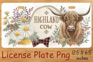 Highland Cow License Plate Graphic by Moon25 · Creative Fabrica