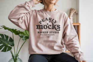 Gildan 18000 Female Model Mockups Bundle Graphic by Pearly Mocks ...
