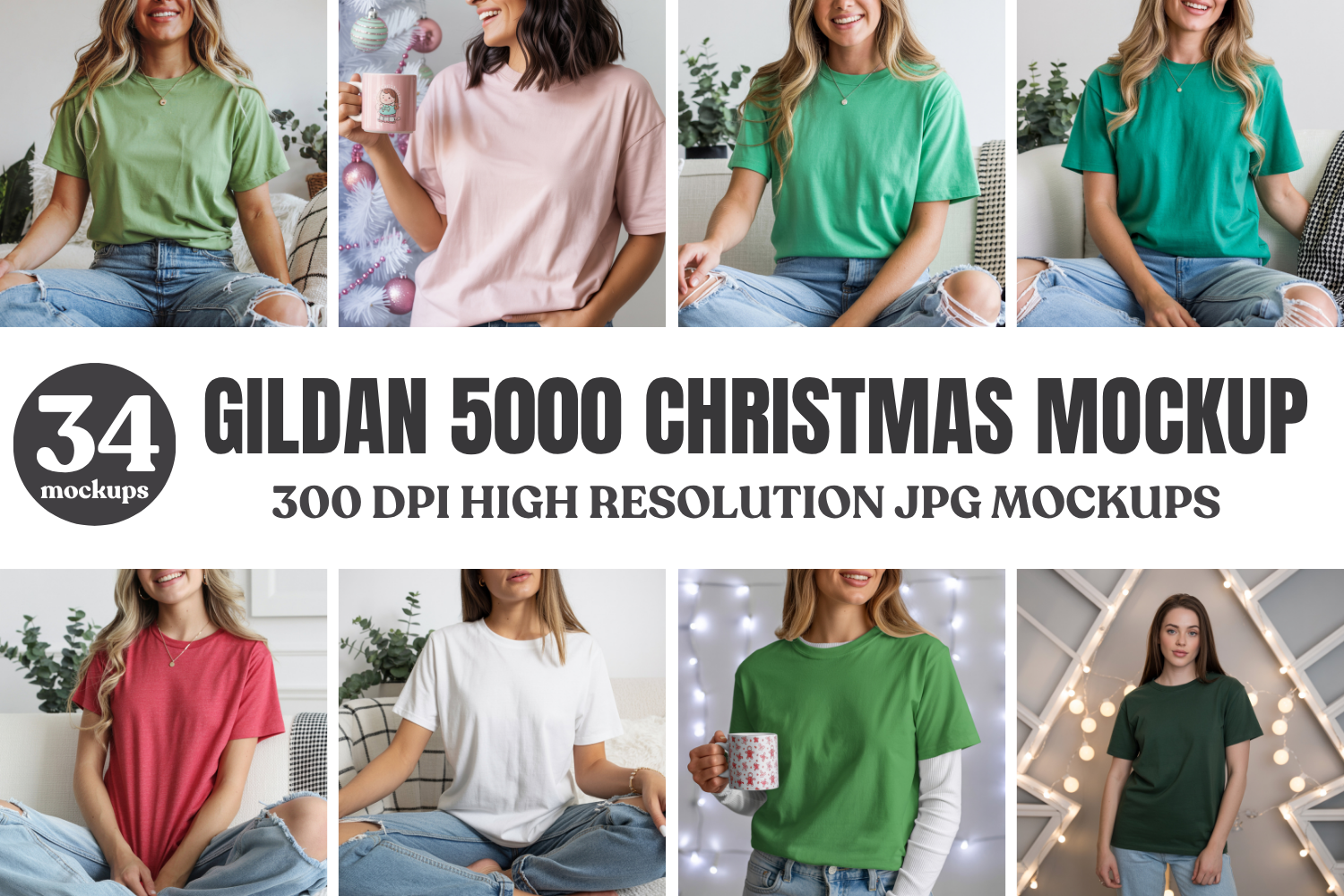 Gildan 5000 Christmas Mockup Bundle Graphic by Best POD Mockup ...
