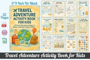 Travel Adventure Activity Book for Kids Graphic by designmela01 ...