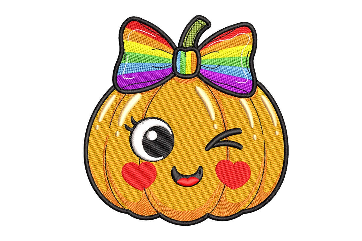 Rainbow Bow Pumpkin · Creative Fabrica