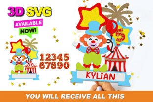 Circus Clown Cake Topper 3D SVG Graphic by Claudia Atencio · Creative ...