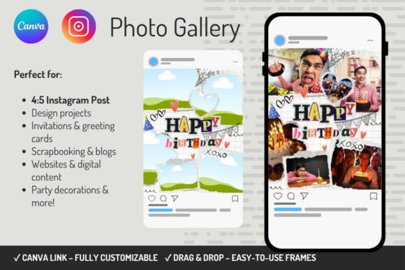 BIRTHDAY Instagram Post Photo Template Graphic by SetiawanAPDesignWorks ...