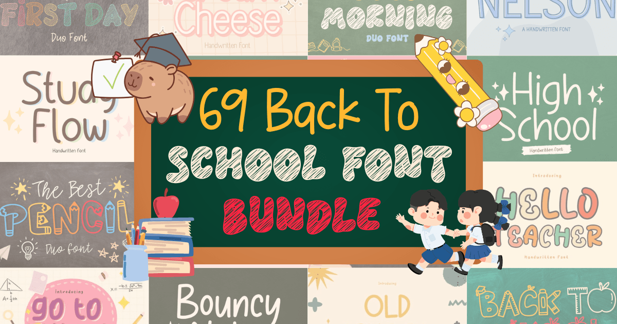 Back to School Font Bundle Bundle · Creative Fabrica
