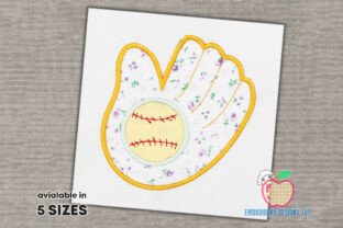 Baseball Glove and Ball Applique · Creative Fabrica
