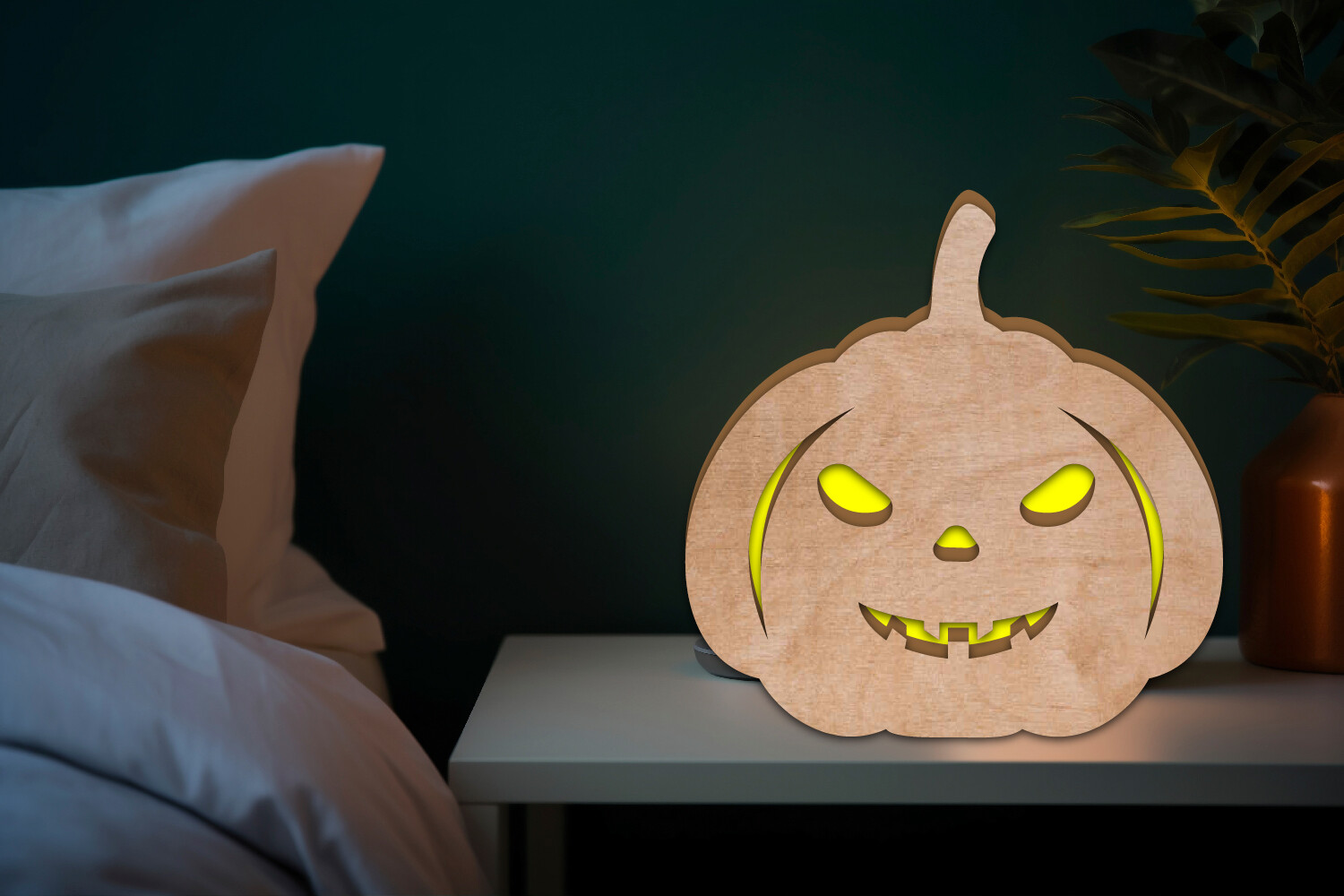 3D Pumpkin Night Light Box, Halloween Led · Creative Fabrica