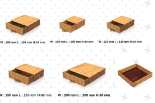 5 Different Size Laser Cut Drawer · Creative Fabrica