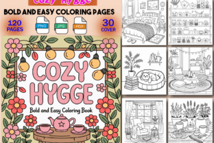 Cozy Hygge Bold and Easy Coloring Pages Graphic by Unique · Creative ...