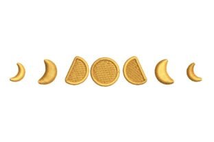 Golden Moon Phases Embroidery Design · Creative Fabrica