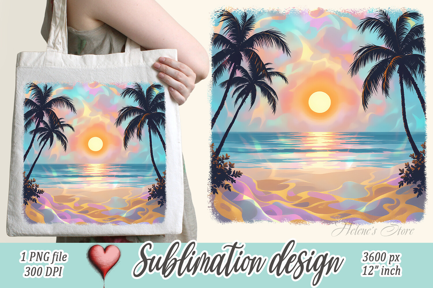 Summer Gold Beach Sublimation Design Graphic by Helene's store ...