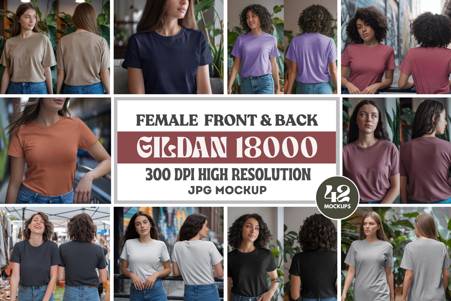 Gildan 64000 Front & Back Mockup Bundle Graphic by Styled Stock Mock ...