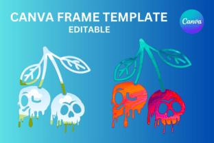 Skull Cherries Canva Frame Template Graphic by LienePublishing ...