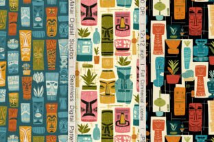 12 Seamless Vintage Midcentury Tiki Graphic by Makai Digital Studios ...
