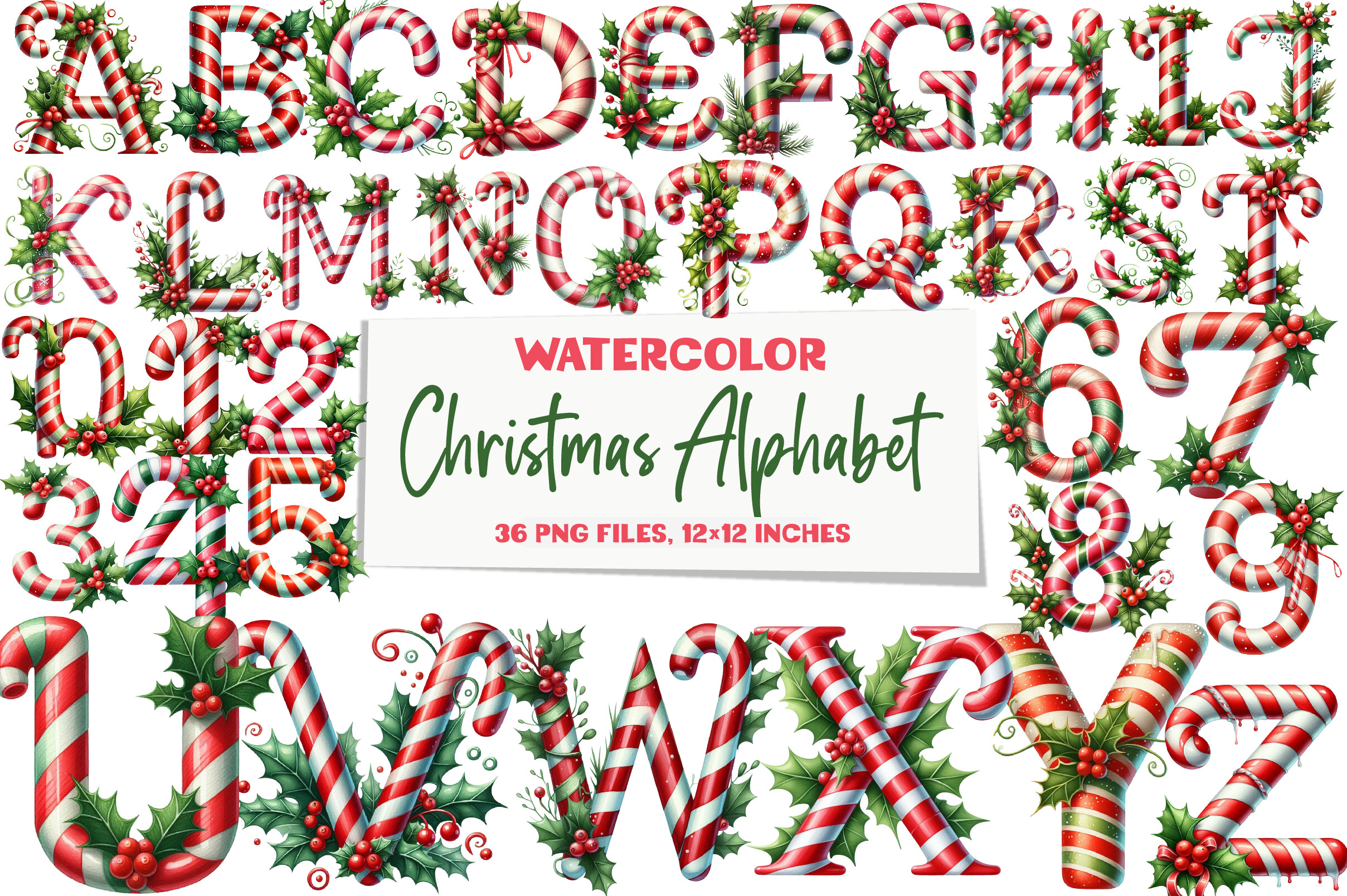 Christmas Alphabet Clipart Bundle Graphic by DreamArtGraphic · Creative ...