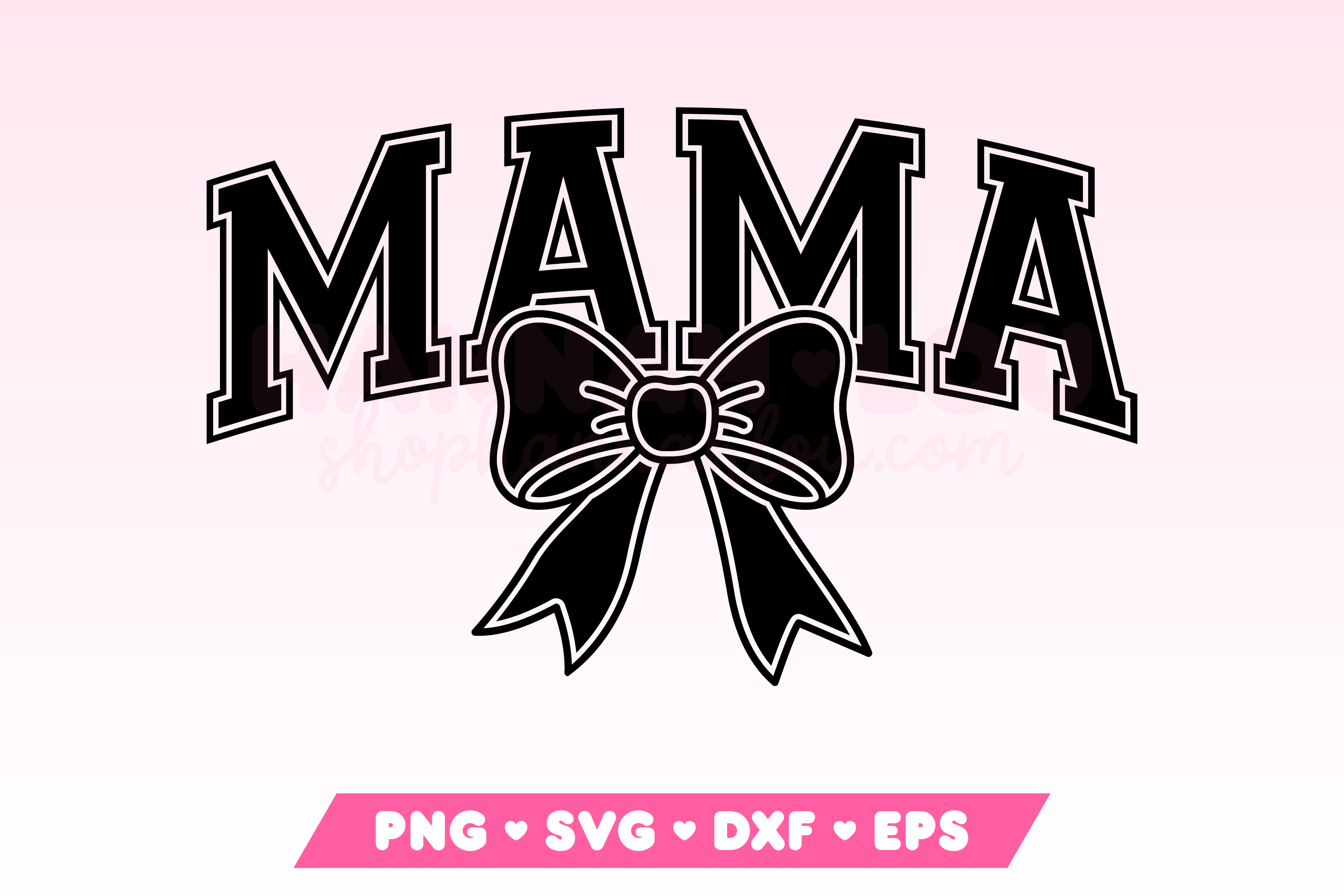 Varsity Mama SVG with Coquette Bow Graphic by Hannah Lou · Creative Fabrica
