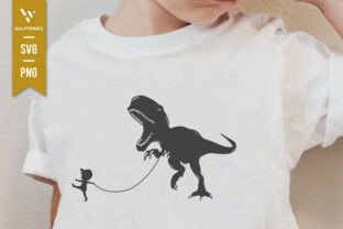 T-Rex with Kids Boy Girl Dinosaur SVG Graphic by halftones.th ...