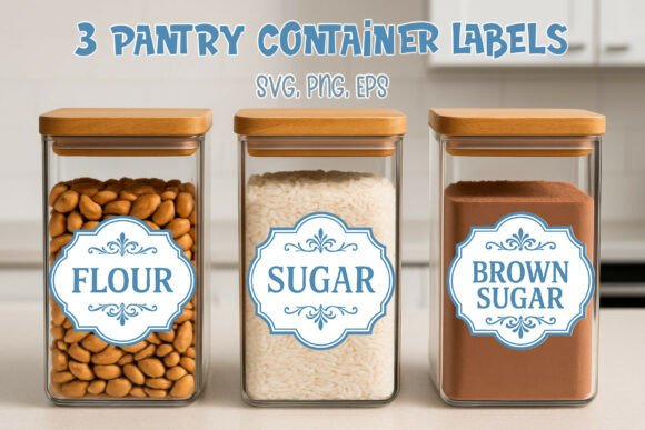 Vintage Pantry Label Flour Sugar SVG Graphic by manechaeva · Creative ...