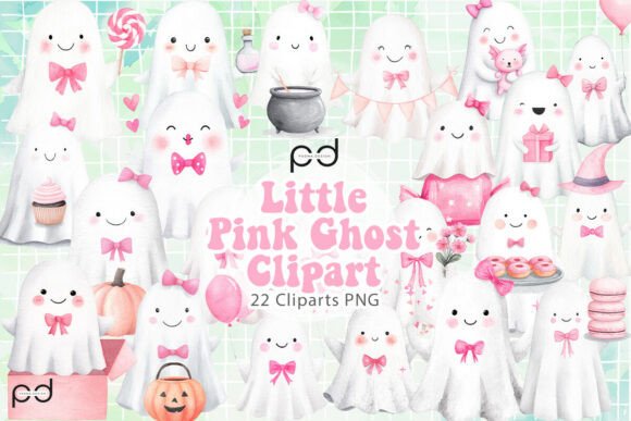 Little Pink Ghost Graphics Graphic by Padma.Design · Creative Fabrica