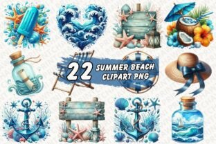 Summer Beach Clipart PNG Bundle Bundle · Creative Fabrica