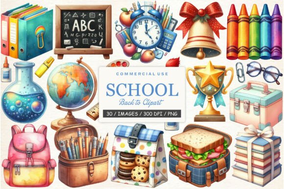 Back to School Clipart Bundle Graphic by Breezy.Lane · Creative Fabrica