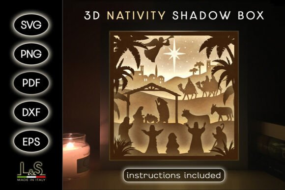 Christmas Nativity Shadow Box Svg · Creative Fabrica