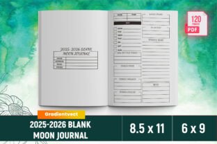 (KDP) 2025-2026 Blank Moon Journal Canva Graphic by gradientvect ...