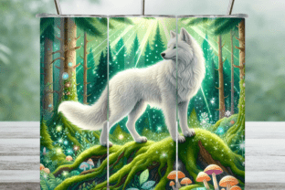 White Wolf in Forest Tumbler Wrap Design Graphic by Cozy Creator ...