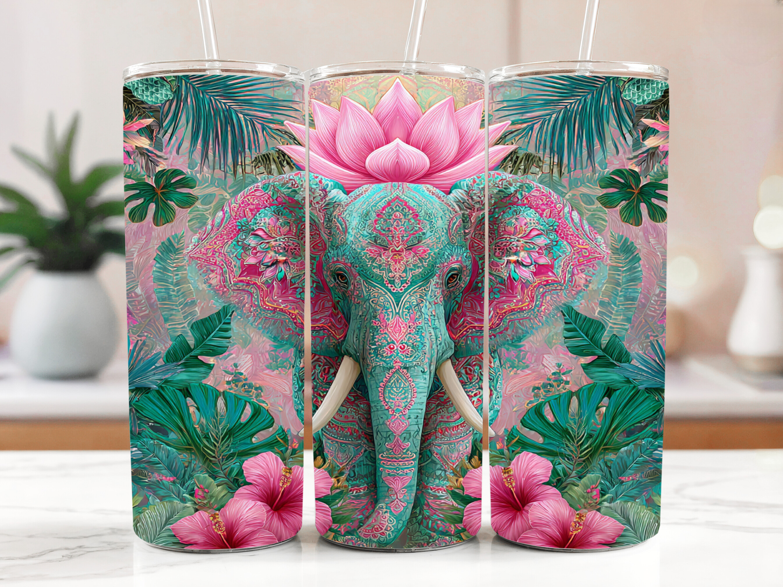 Elephant Tumbler Wrap Sublimation Design Graphic by KDP Roadmap ...