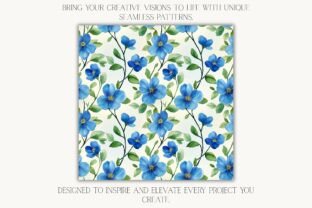 Seamless Blue Floral Digital Papers Graphic by CurioPixels · Creative ...