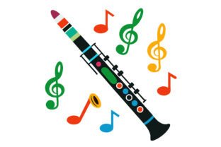 Clarinet and Music Notes Vector Graphic by rabiulalam97677 · Creative ...