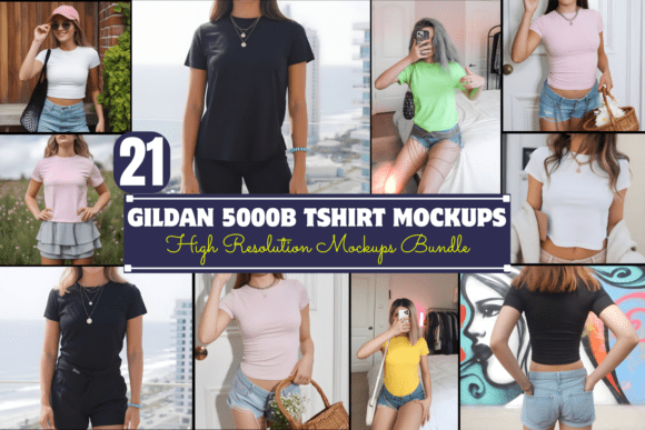 Gildan 5000B Tshirt Mockups Bundle Graphic by Mockups Verse Pro ...