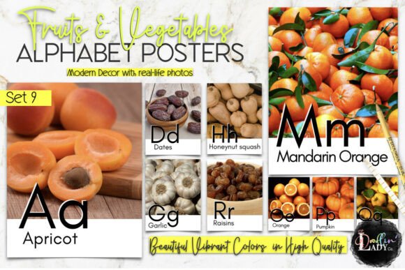 Montessori Fruits & Vegetables Alphabet Graphic by The Doodlin’ Lady Co ...
