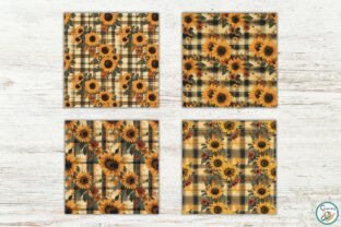 Seamless Paper: Boho Sunflower Plaid Graphic by charming2493 · Creative ...