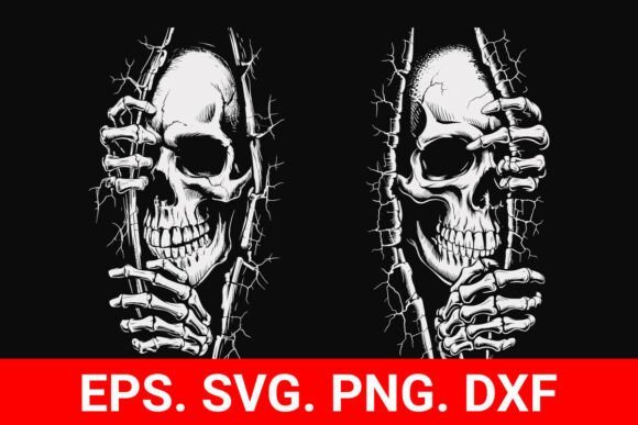Peeking Skull Svg, Haloween Skeleton Svg Graphic by rubelcldesign ...