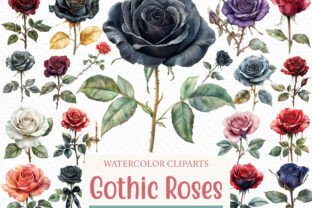 Gothic Roses Clipart Bundle Graphic by CraftNest · Creative Fabrica