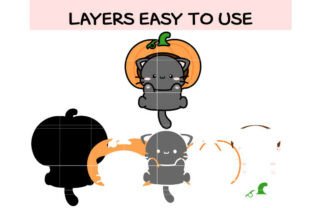 Pumpkin Cats Bundle | Kawaii Halloween Graphic by Likeme Ideas ...