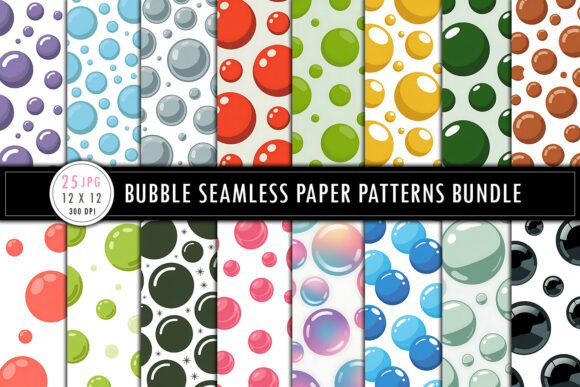 Bubble Seamless Paper Patterns Bundle Graphic by Craftfiles-SVG ...