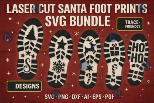 Laser Cut Santa Footprints SVG Bundle · Creative Fabrica