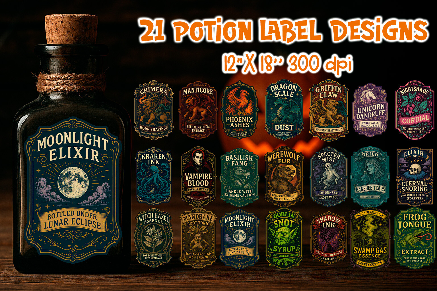 Halloween Potion Label Bundle Stickers Graphic by manechaeva · Creative ...