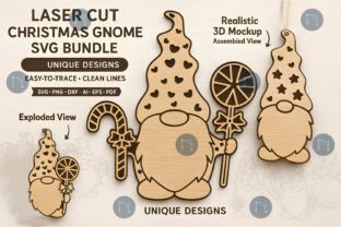 Laser Cut Christmas Gnome SVG Bundle · Creative Fabrica