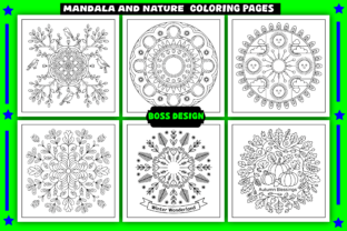 🌿 Mandala and Nature Coloring Pages Gráfico por BOSS DESIGN · Creative ...