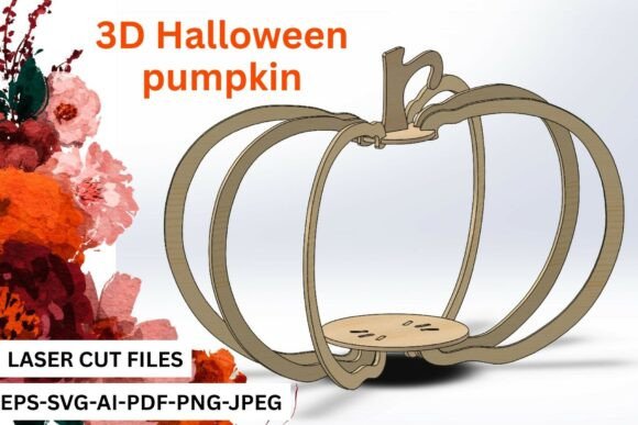 3D Halloween Pumpkin Laser Cut File · Creative Fabrica
